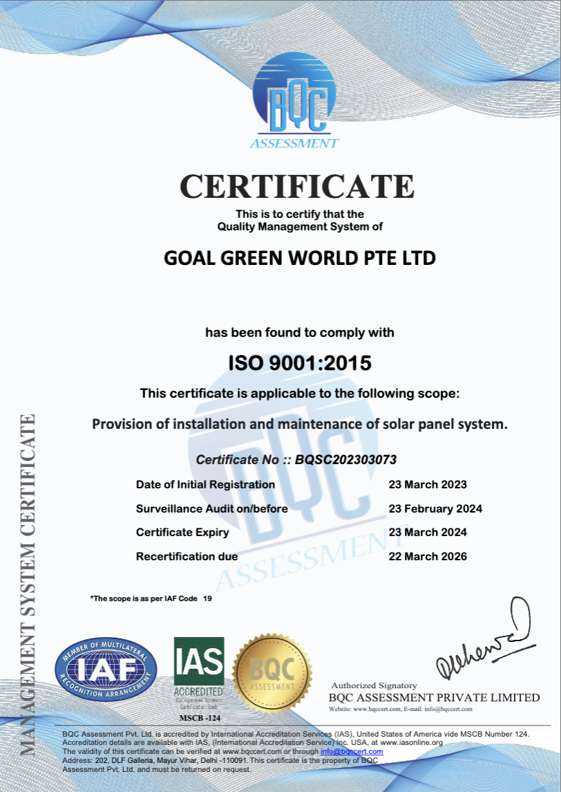 ISO 9001:2015 – Goal Green World